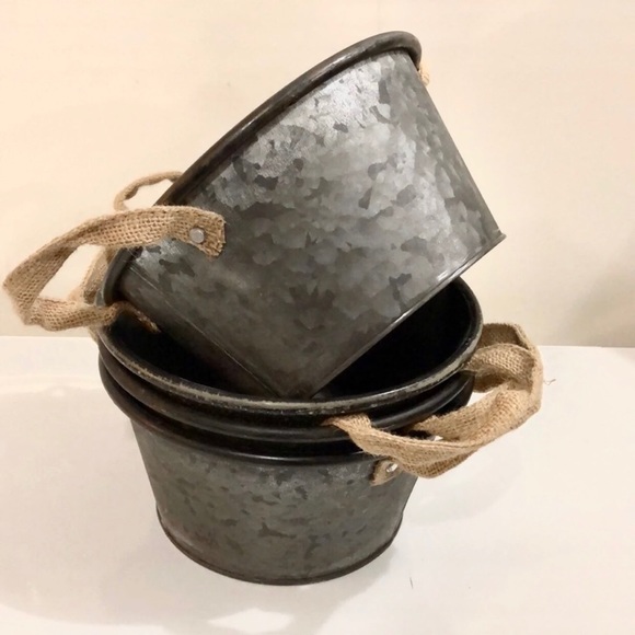 Storage & Organization | Galvanized Metal Containers X 4 Garden Decor ...
